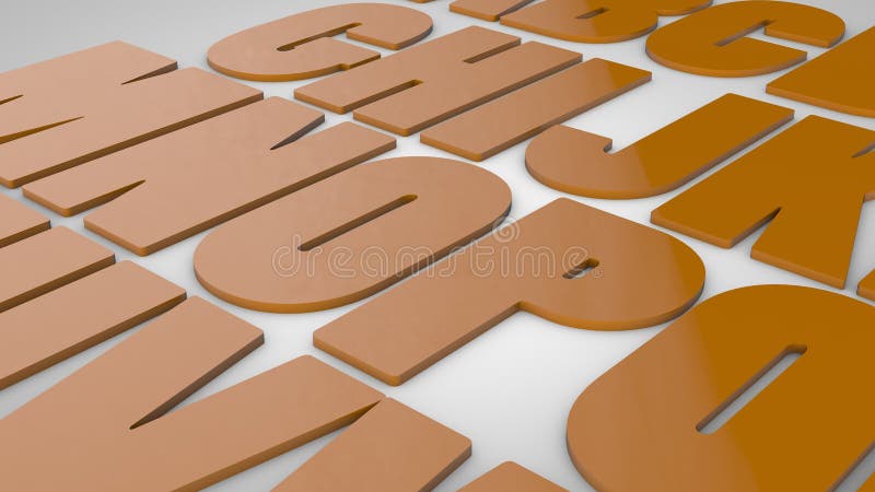 Letras 3d En Color Anaranjado Stock de ilustración - Ilustración de ...