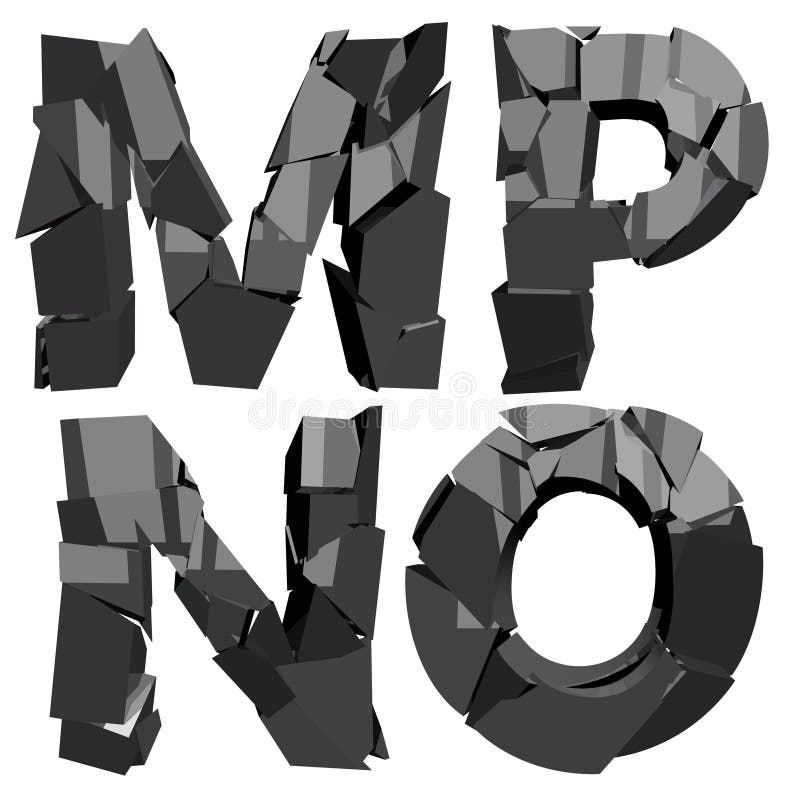 Letras 3D quebradas ilustração do vetor. Ilustração de estrondo - 69526155