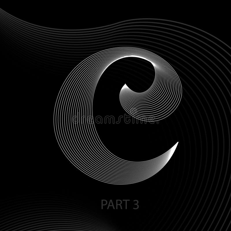 Letras Das Linhas Com Alfabeto Das Sombras Ilustração Stock ...