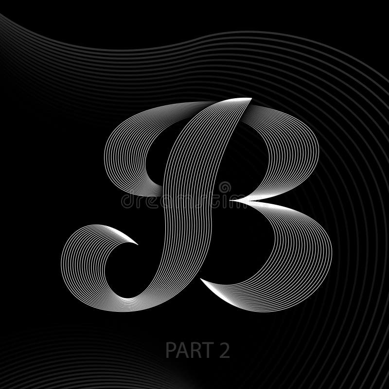 Letras Das Linhas Com Alfabeto Das Sombras Ilustração Stock ...