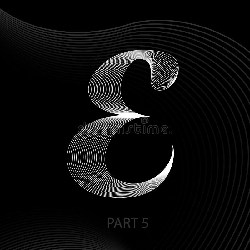 Letras Das Linhas Com Alfabeto Das Sombras Ilustração Stock ...