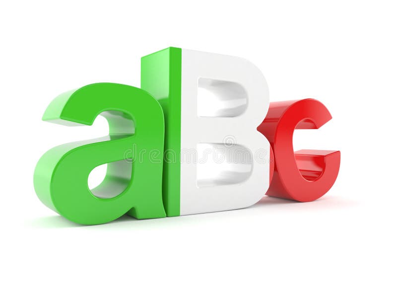 Letras De ABC En Bandera Italiana Stock de ilustración - Ilustración de ...