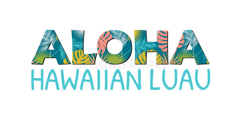 Letras de Aloha Hawaii ilustración del vector. Ilustración de frontera ...