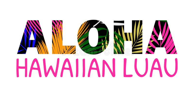 Letras de Aloha Hawaii ilustración del vector. Ilustración de verano ...