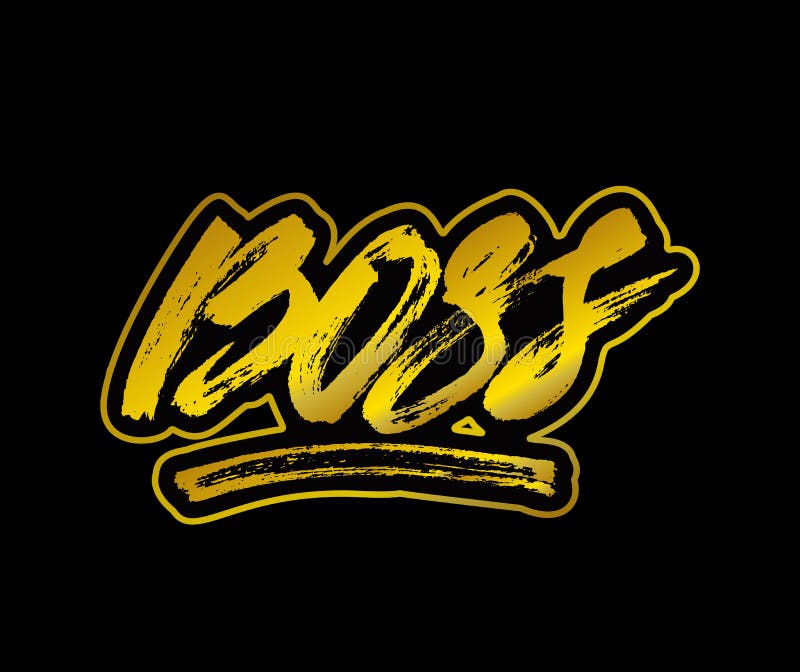 Letras de Boss Handwritten stock de ilustración. Ilustración de trazado ...