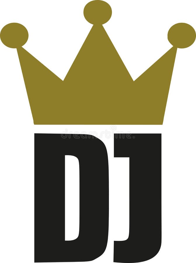 Letras De DJ Con La Corona De Oro Ilustración del Vector - Ilustración ...