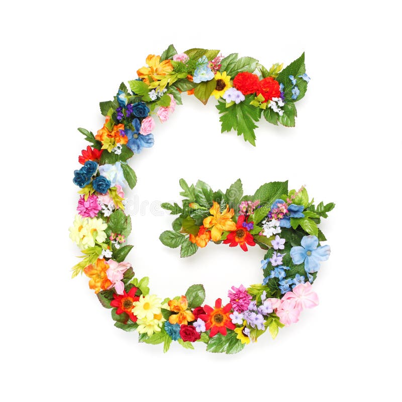 Letras De Hojas Y De Flores Foto de archivo - Imagen de hermoso, flores ...
