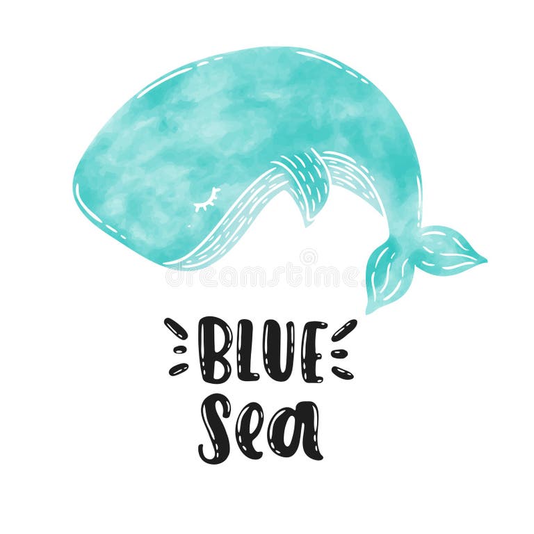 Letras De La Ballena Del Vector Ilustración del Vector - Ilustración de ...