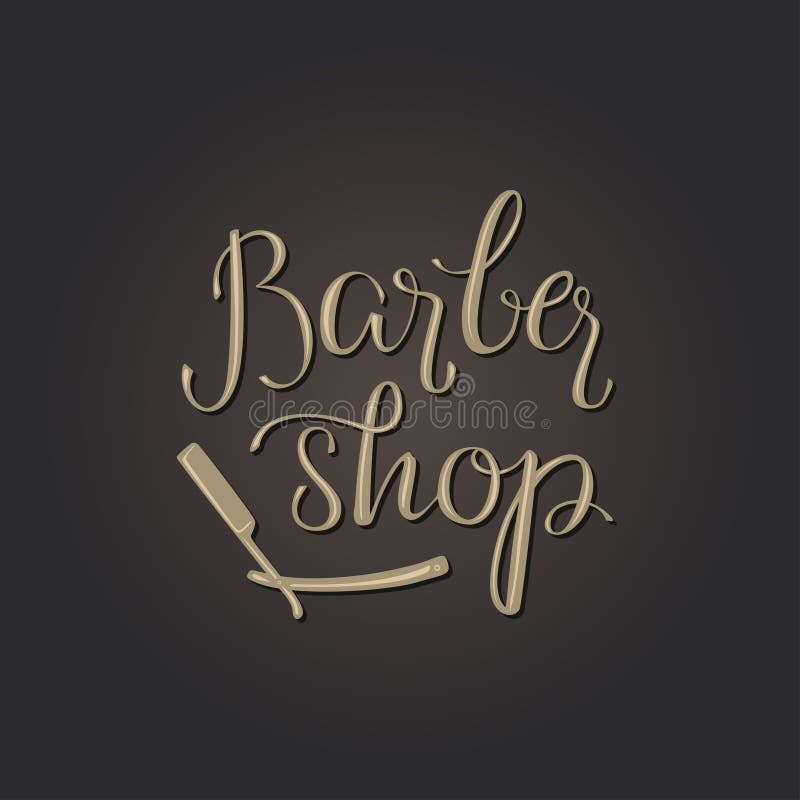 Letras De La Peluquería De Caballeros Ilustración del Vector ...