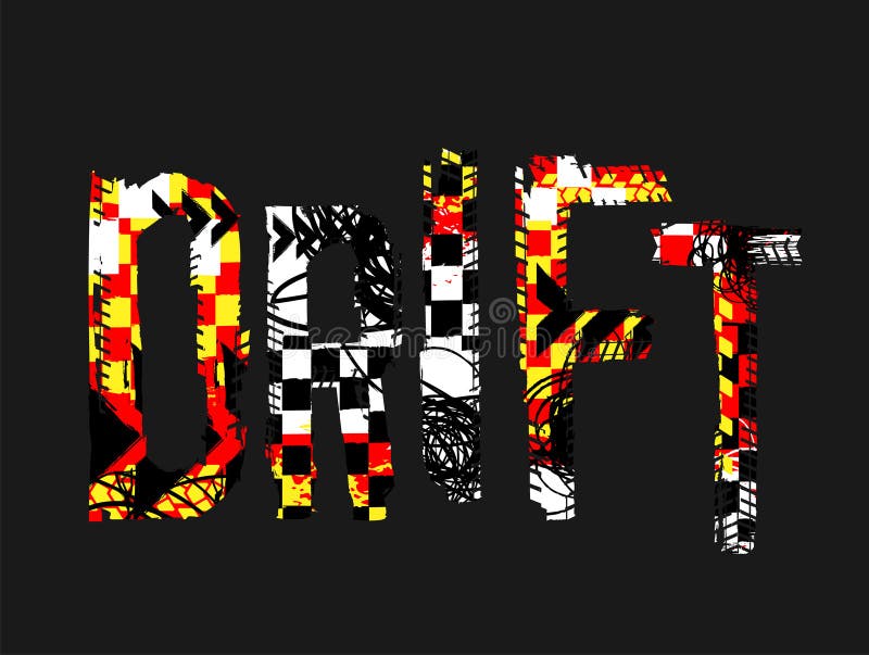 Letras De La Deriva Del Grunge Ilustración del Vector - Ilustración de ...