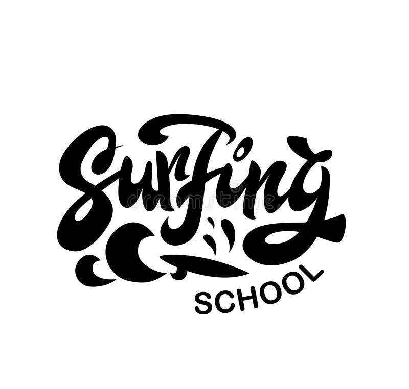 Letras De La Escuela Que Practican Surf Ilustración del Vector ...