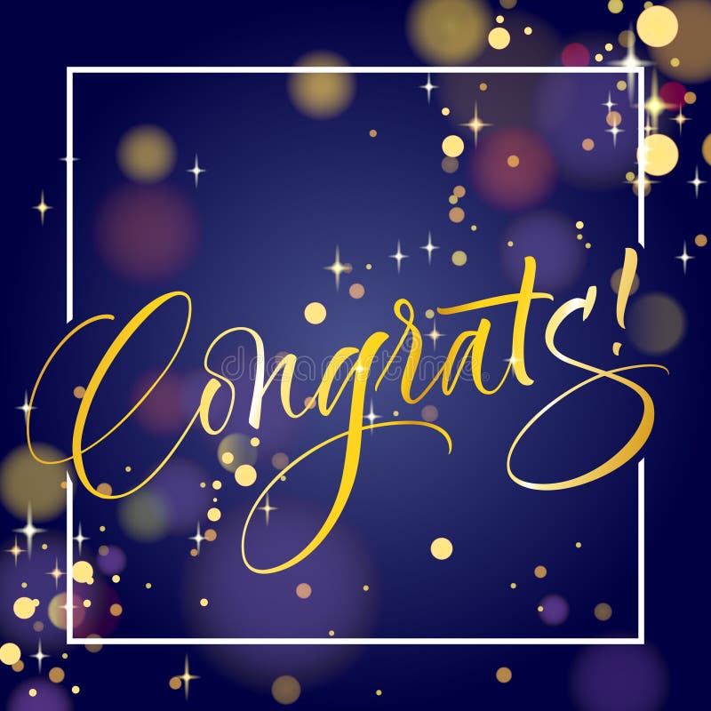 Letras De La Mano De Congrats Ilustración del Vector - Ilustración de ...