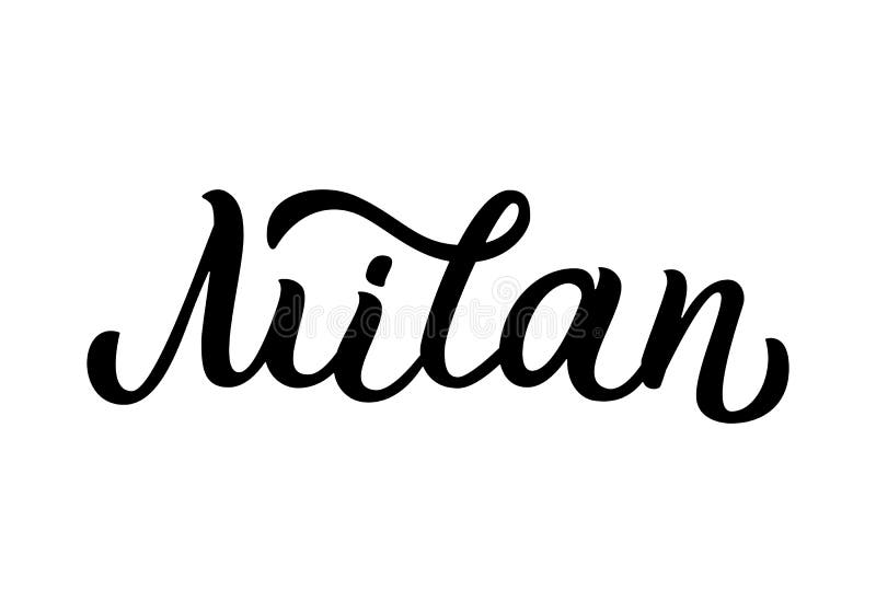 Milán - Nombre De Letras Exhausto De La Mano De La Ciudad De Italia ...