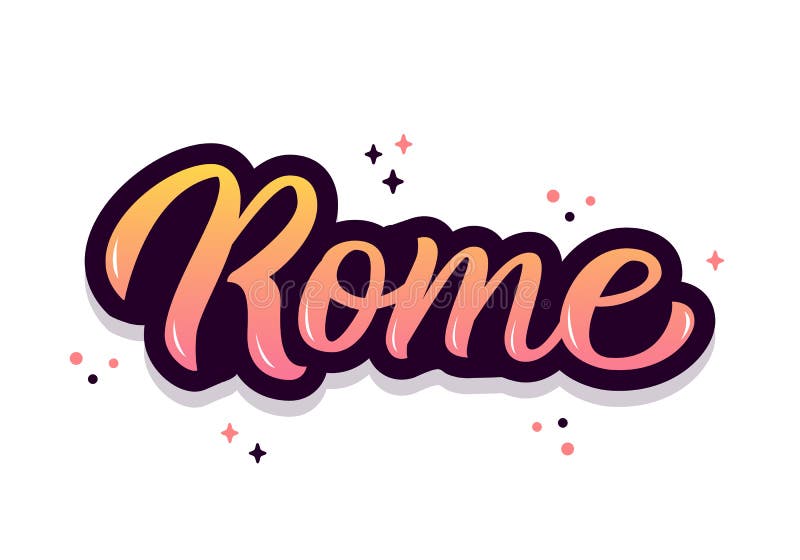 Letras de la mano de Roma ilustración del vector. Ilustración de color ...