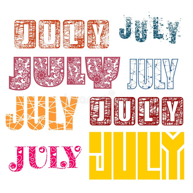 Letras De La Palabra De JULIO Ilustración del Vector - Ilustración de ...