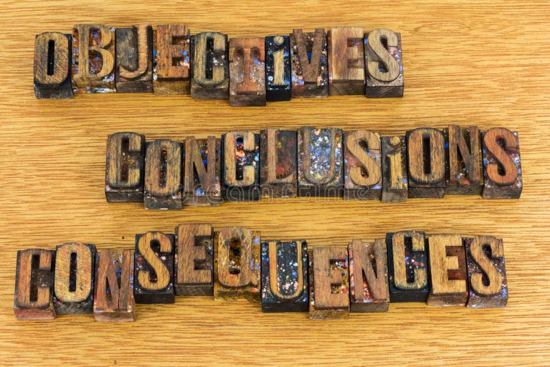 Letras De Las Consecuencias De Las Conclusiones De Los Objetivos Imagen ...