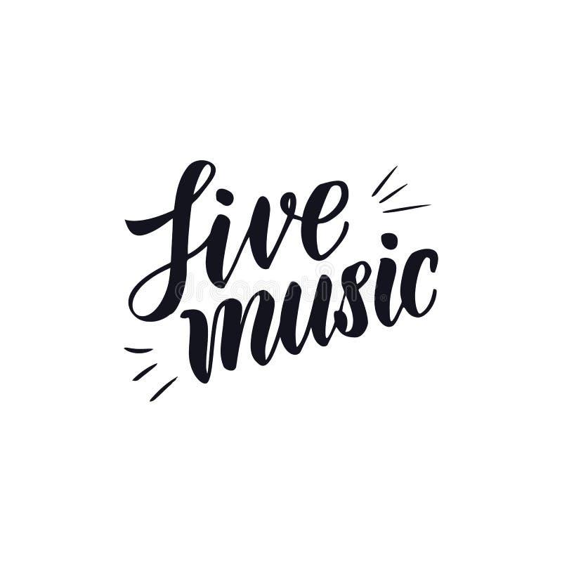 Letras de Live Music stock de ilustración. Ilustración de icono - 121130666