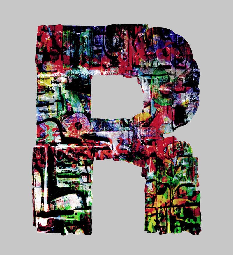 Letras de madera r stock de ilustración. Ilustración de manchado ...