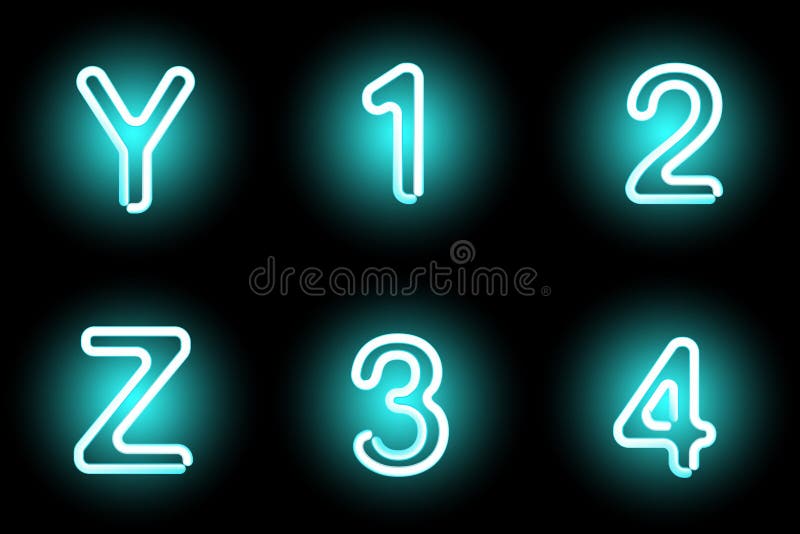 Letras de neón ilustración del vector. Ilustración de caracteres - 42228330