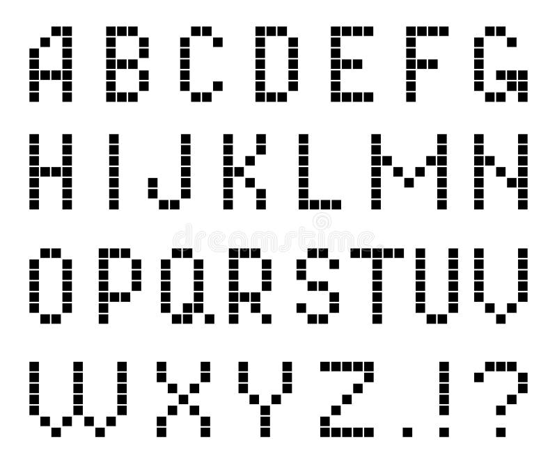 Letras de pixeles ilustración del vector. Ilustración de equipo - 98007010