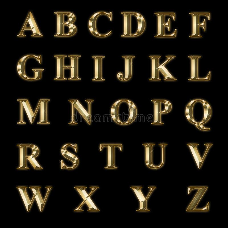 Letras del oro stock de ilustración. Ilustración de aislado - 31587245
