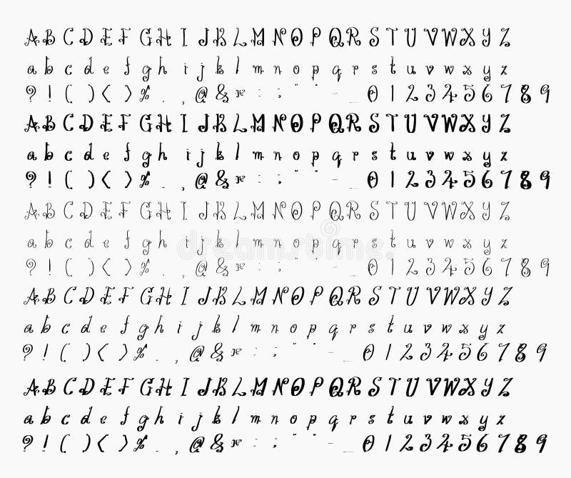 Letras Dibujadas a Mano Conjunto De Alfabetos Vectoriales Eps10 ...