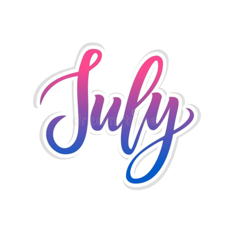 Letras Dibujadas Mano De Julio Stock de ilustración - Ilustración de ...