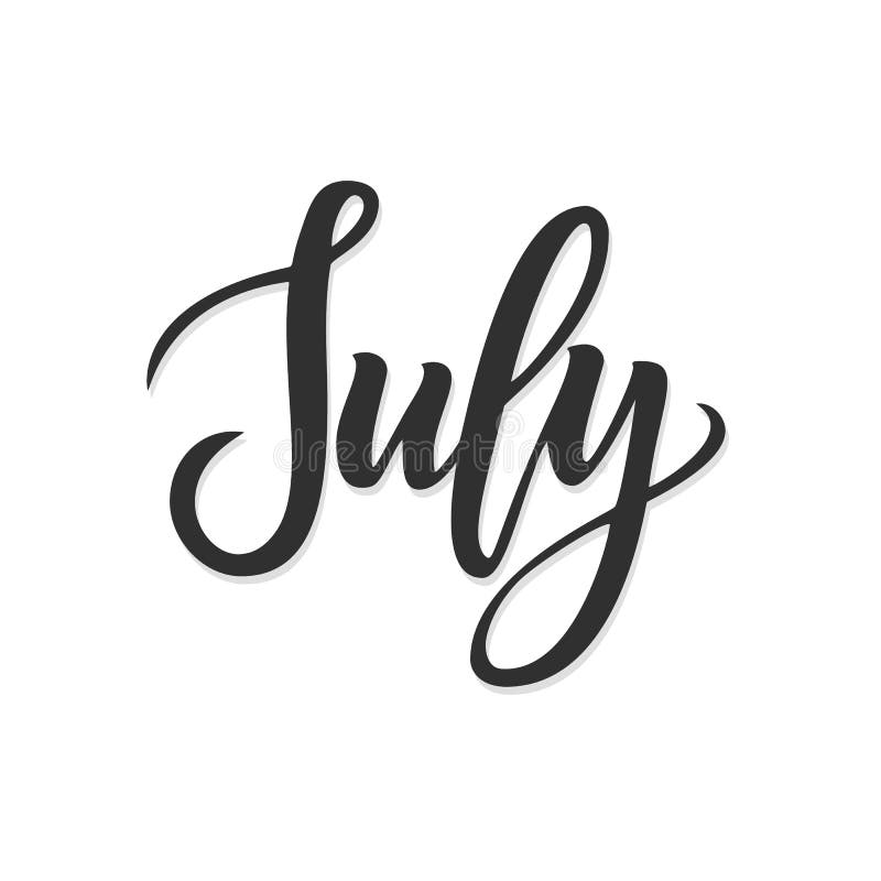 Letras Dibujadas Mano De Julio Ilustración del Vector - Ilustración de ...
