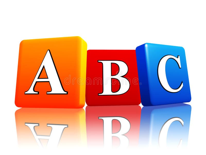Letras Abc Em Cubos Coloridos Ilustração Stock - Ilustração de azul ...