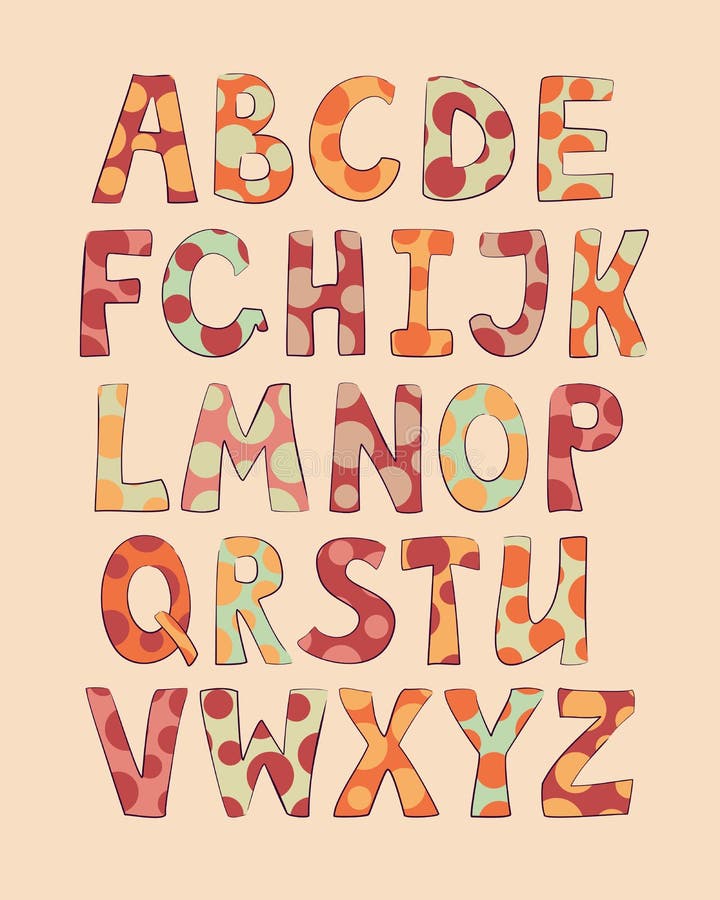 Letras engraçadas Doted ilustração do vetor. Ilustração de fofofo ...