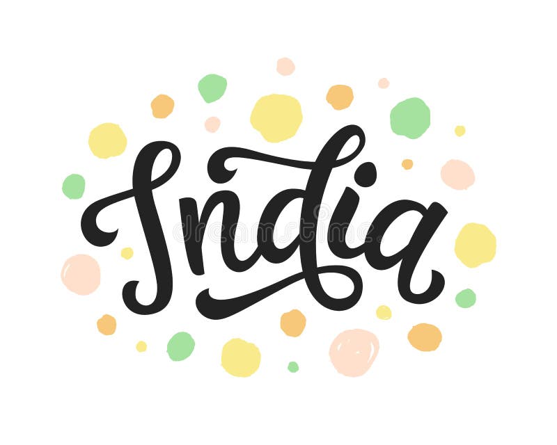Letras Escritas Mano De La India Ilustración del Vector - Ilustración ...