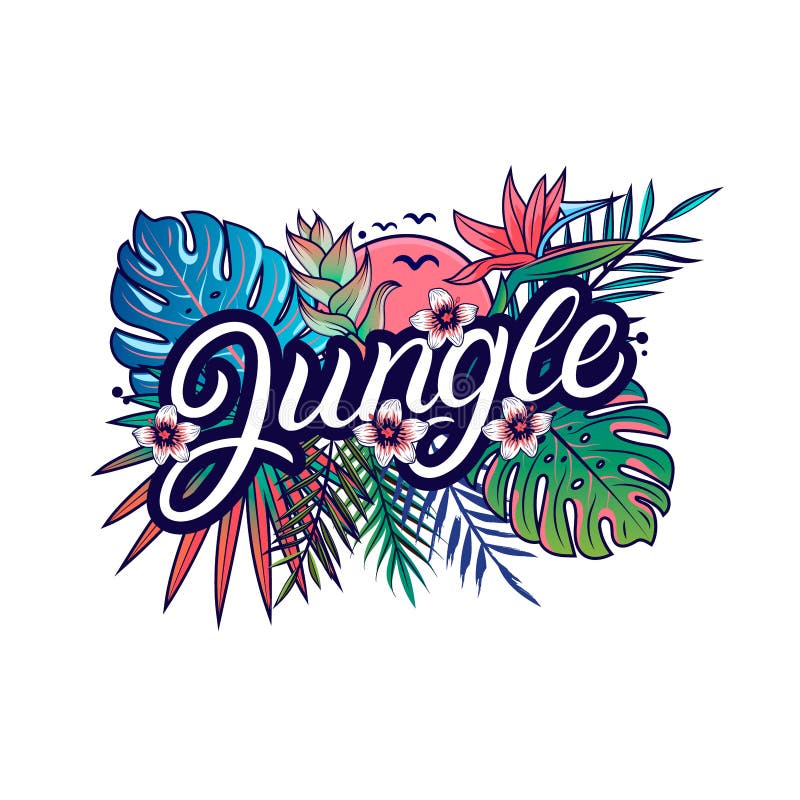 Letras Escritas Mano De La Selva Ilustración del Vector - Ilustración ...