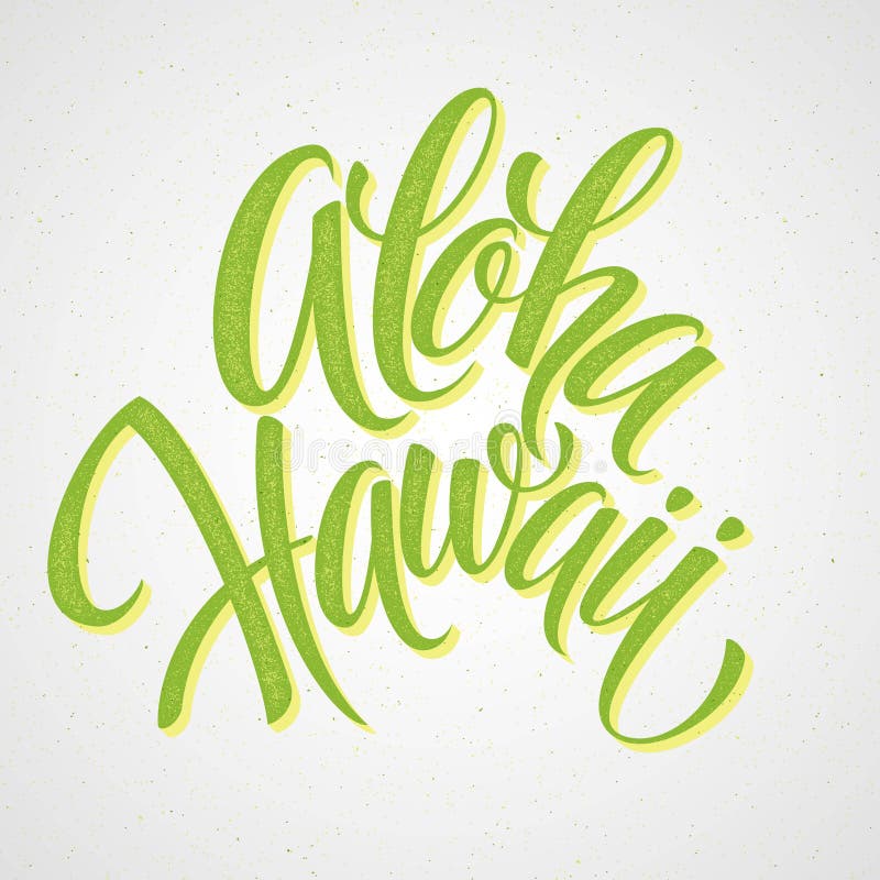 Aloha Hawaii Letras De La Mano Con Las Flores Exóticas Ilustración del ...