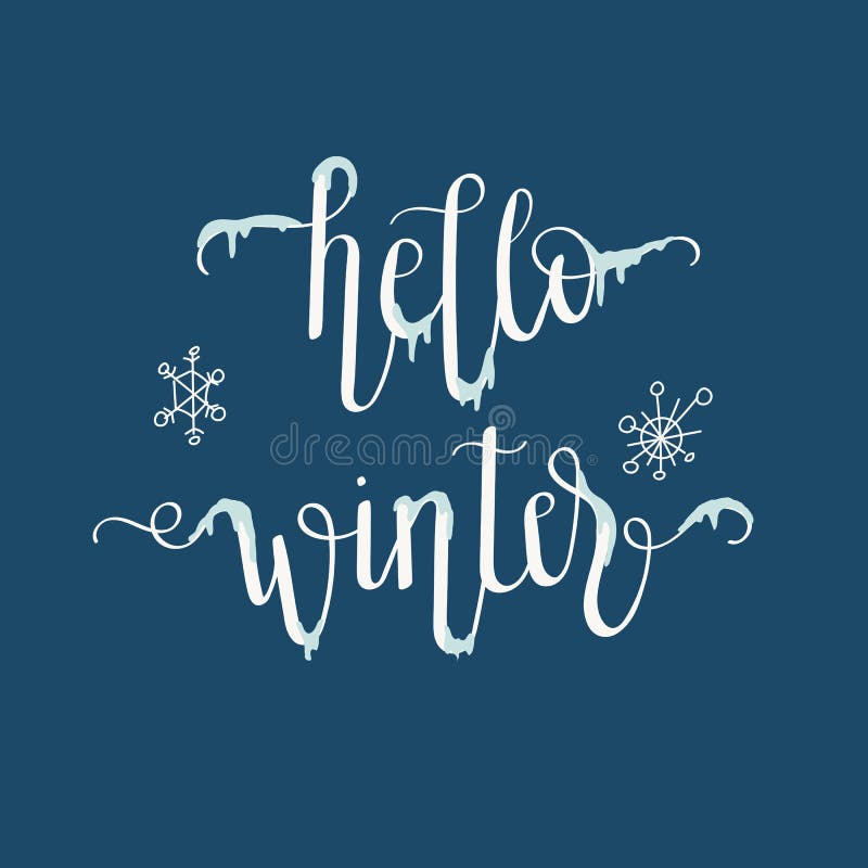 Letras Heladas De La Mano Del ` Del Invierno Del ` Hola Ilustración del ...
