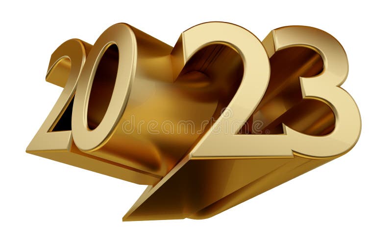 2023 Letras Intrépidas De Oro 3d-illustration Stock de ilustración ...