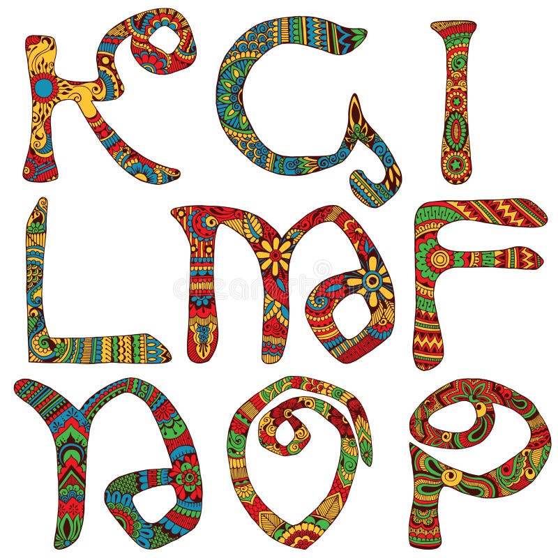 Alfabeto latino estilizado ilustración del vector. Ilustración de ...