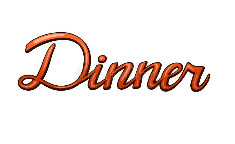 Letras Manuscritas De La Cena Stock de ilustración - Ilustración de ...