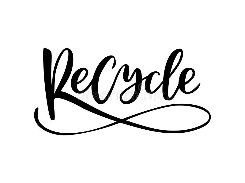 Letras Manuscritas Vectoras Reciclar Sobre Fondo Blanco Ilustración del ...