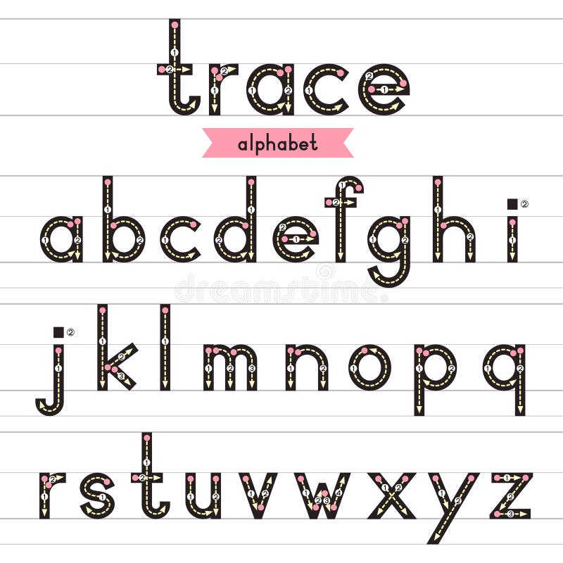 Letras Minúsculas Do Alfabeto Do Traço Ilustração do Vetor - Ilustração ...