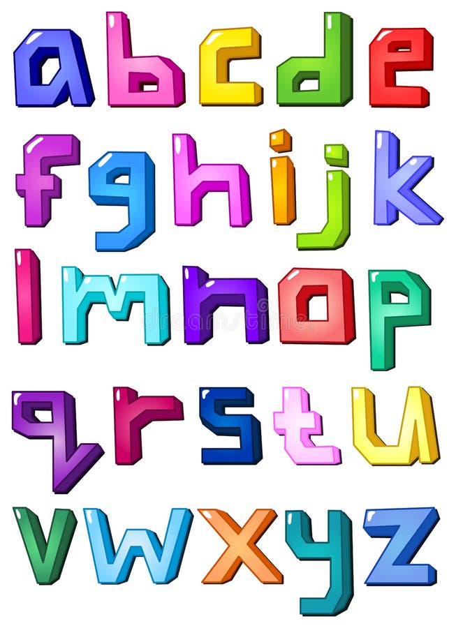 Letras pequenas Multicolor ilustração do vetor. Ilustração de fonte ...