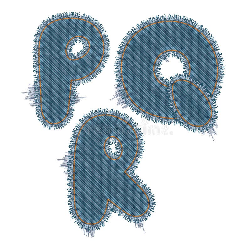 Letras Rasgadas Del Dril De Algodón Ilustración del Vector ...