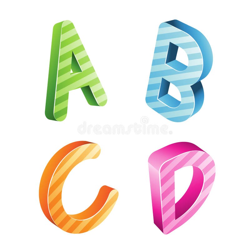 Letras rayadas coloridas ilustración del vector. Ilustración de ...