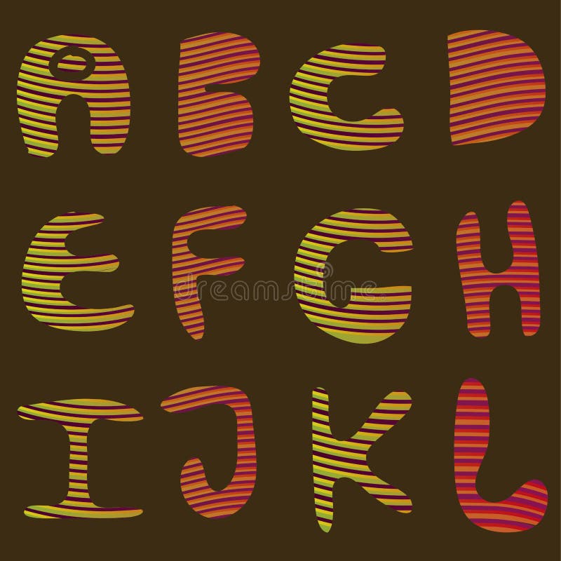 Letras Rayadas Horizontales Ilustración del Vector - Ilustración de ...