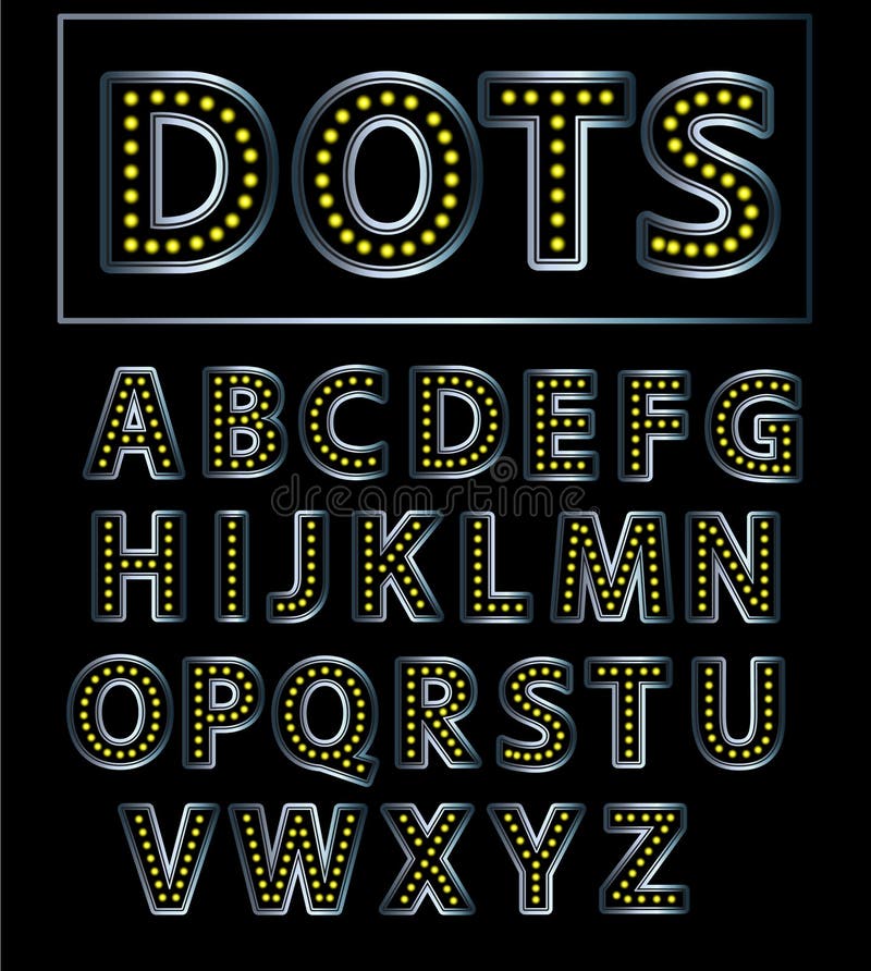 Letras Redondas Con Las Luces Ilustración del Vector - Ilustración de ...