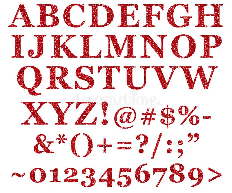 Letras Rojas Del Alfabeto Del Brillo Stock de ilustración - Ilustración ...