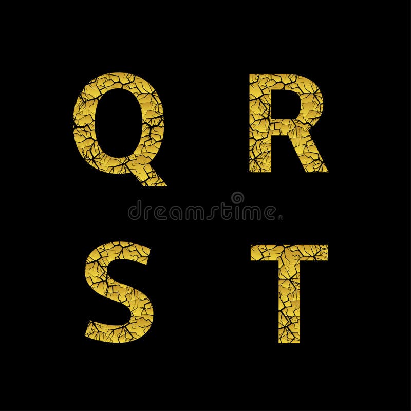 Letras rotas de oro stock de ilustración. Ilustración de creativo ...