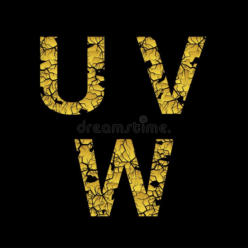 Letras rotas de oro ilustración del vector. Ilustración de creativo ...