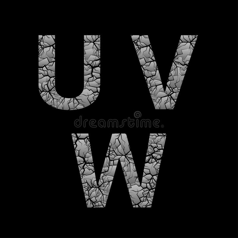 Letras rotas de plata ilustración del vector. Ilustración de roto ...