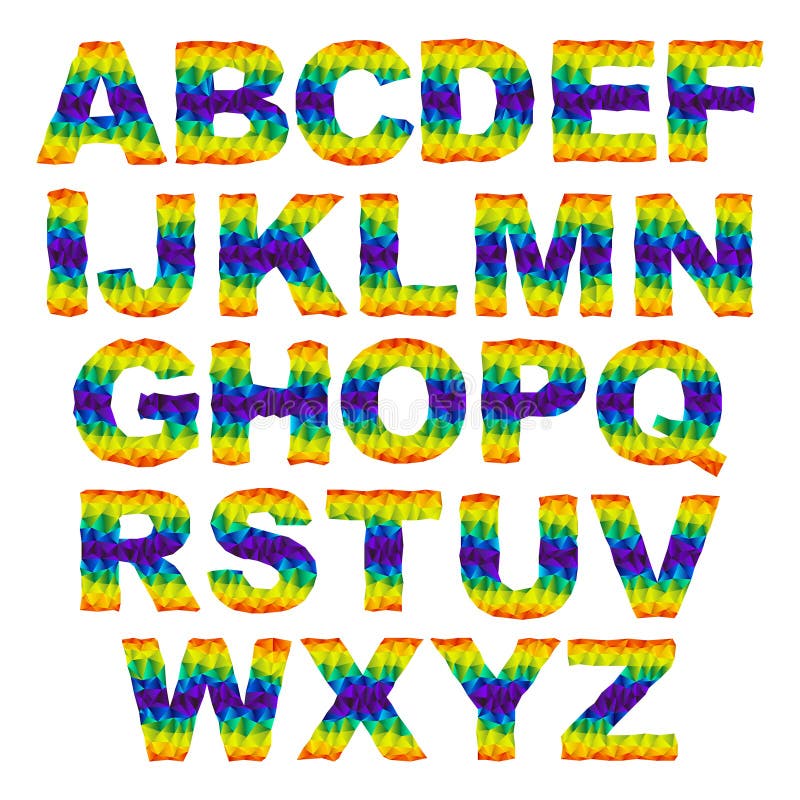 Letras triangulares ilustração do vetor. Ilustração de colorido - 41091187