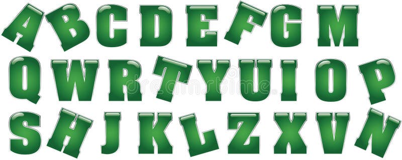 Letras verdes ilustración del vector. Ilustración de moderno - 40089424